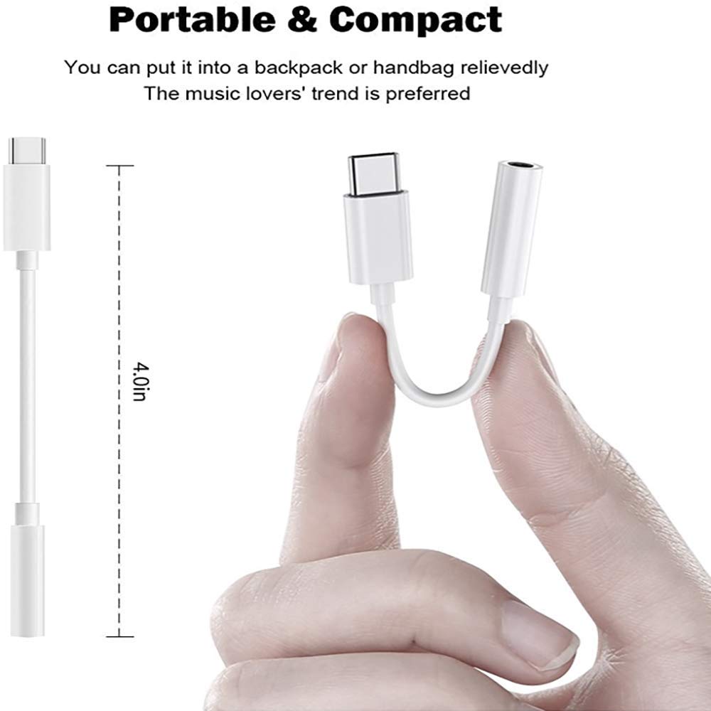 USB C to 3.5mm Headphone Jack Adapter, USB Type C to 3.5mm Adapter Compatible with Pixel 4 3 2 XL, Samsung S10 S9 Plus Note 10, Pad Pro,Mate 30 20 Pro and More [2 Pack]