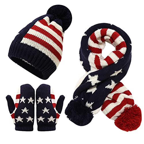 Scarf Cycling Skiing Hat Kids Gloves Warm Hat Knitted Sets Windproof Winter Children Knit Bow Life Hat