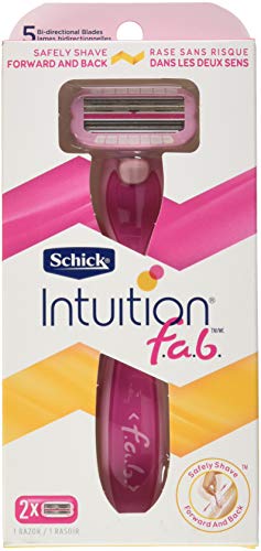 Schick Intuition f.a.b. Razor, Effortless Shaving for Women, 1 Handle and 2 Razor Blade Refills