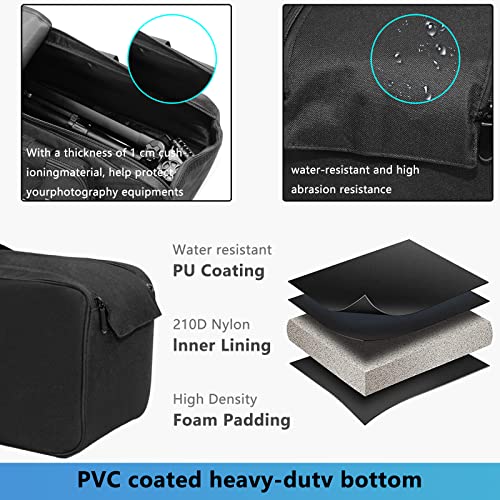 TORIBIO Tripod Carrying Case, 60"x10.2"x10.2"/155x26x26cm Water Resistant Lightweight Multifunctional Tripod Case Bag Padded Heavy-Duty Suit for Lights, Speakers, Cameras, Booms, Microphone Stands