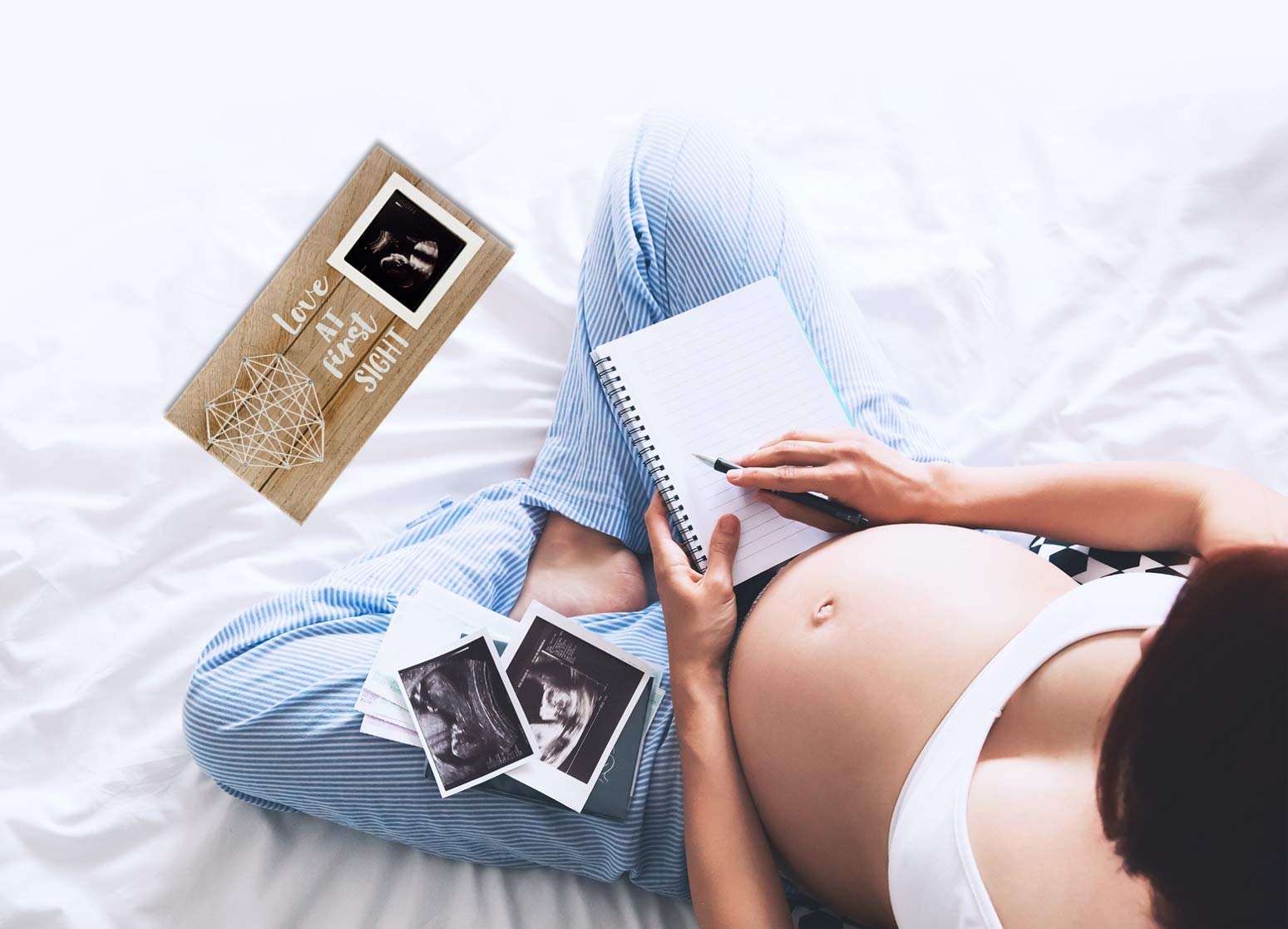 Ultrasound Picture Frame | Cherish the Miracle | Sonogram Keepsake Frame | Adorn Your Nursery Décor | Celebrate Love at First Sight (Brown)