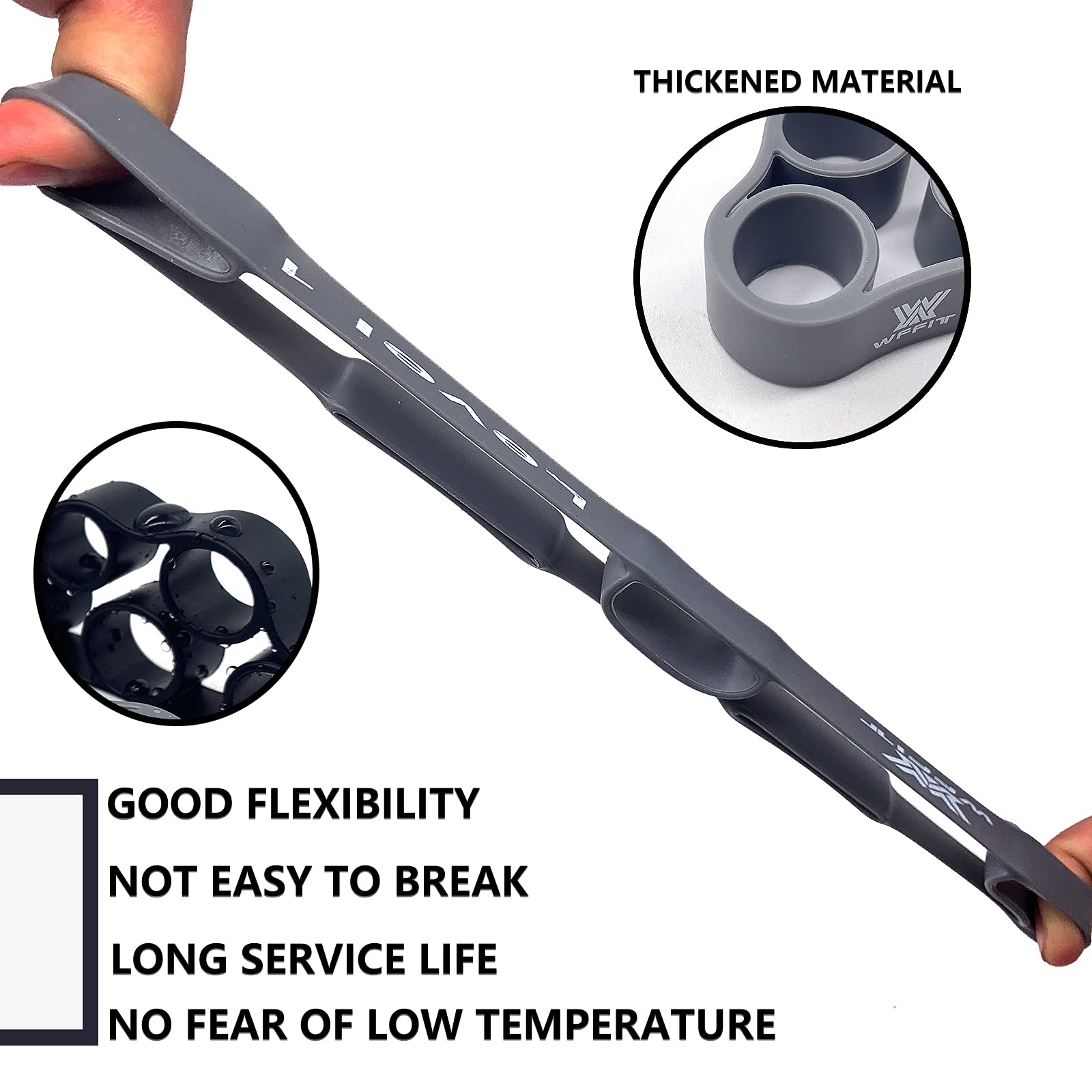 WFFIT Finger Exercise Finger Grip Finger Stretcher, Resistance Bands Hand Extensor Exerciser Elastic,Finger Grip Trainer for Relieve Joint Pain, Rehabilitation,Relaxation Grips Workout(Gray/Black)