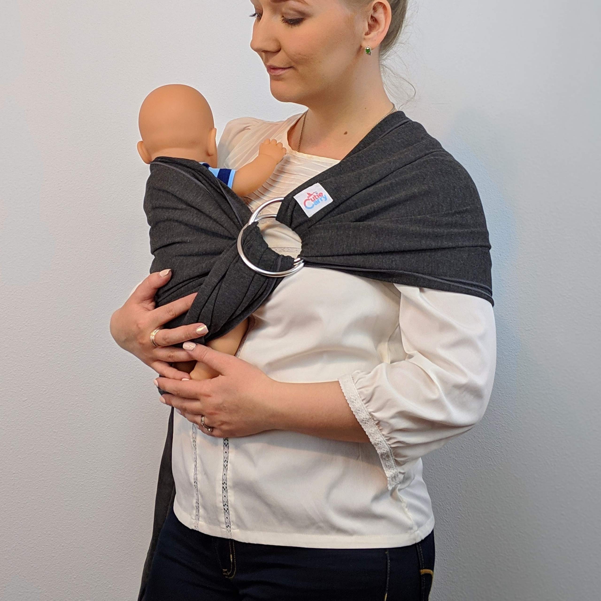 Sling Rings 3-inch Diameter by Cutie Carry. Infant Approved, mom Loved. Aluminum, lab Tested for Strength and Safety. Works with Your own Material or Convert wrap to Sling. (Silver)
