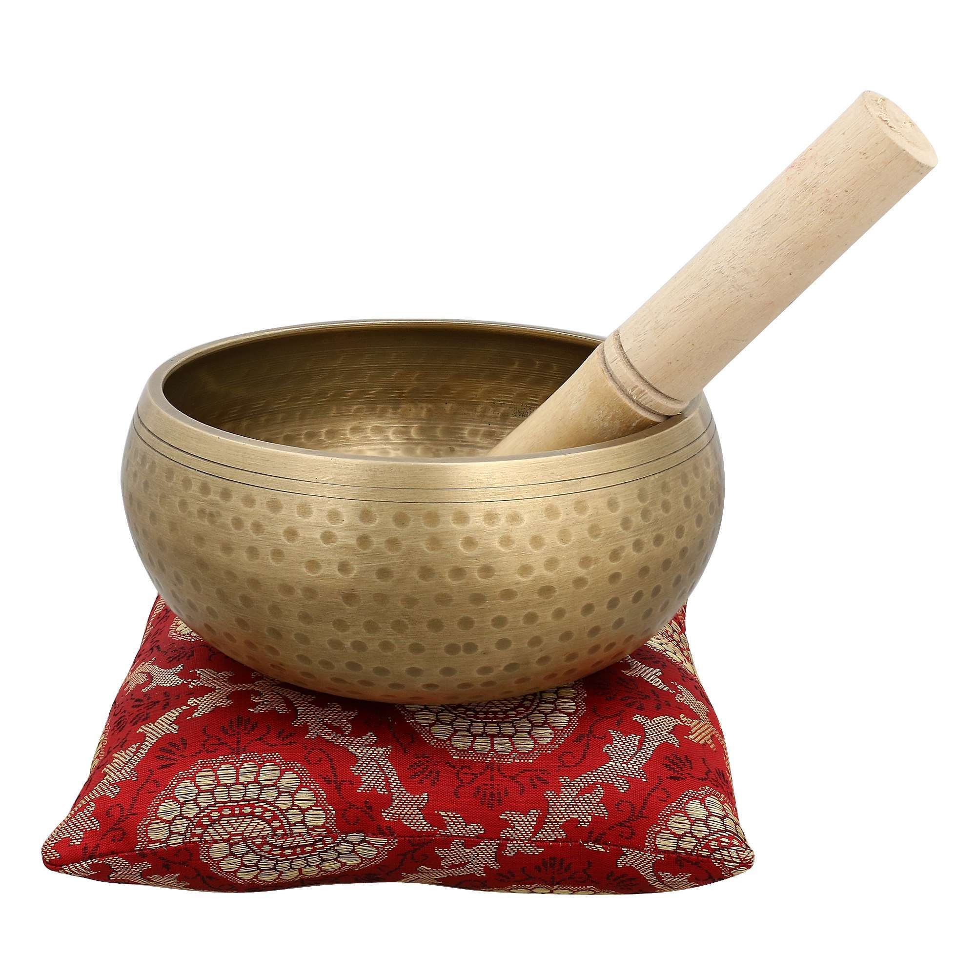 Shalinindia - Tibetan Buddhist Large Singing Bowl with Cushion from India for Meditation Sound Healing Prayer Percussion Musical Instrument 6" Inch
