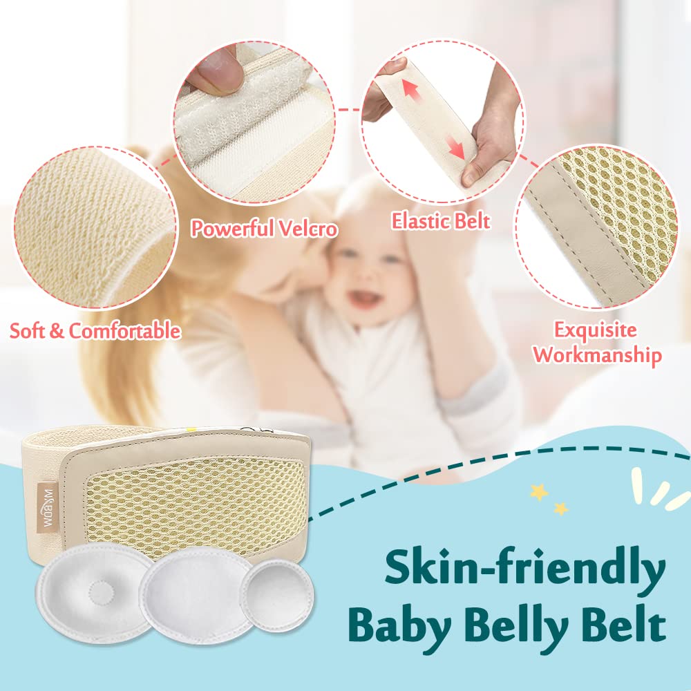 Umbilical Hernia Belt Baby Belly Button Band Infant Newborn Belly Support Band Wrap Baby Abdominal Binder Umbilical Truss Cord Adjustable Navel Band - Medium