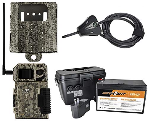 SPYPOINT Link-Micro-V Cellular MMS Trail Camera 4G LTE Lock Box, Power Kit, Long Range Antenna, Python Cable, 2 Year Camera Warranty