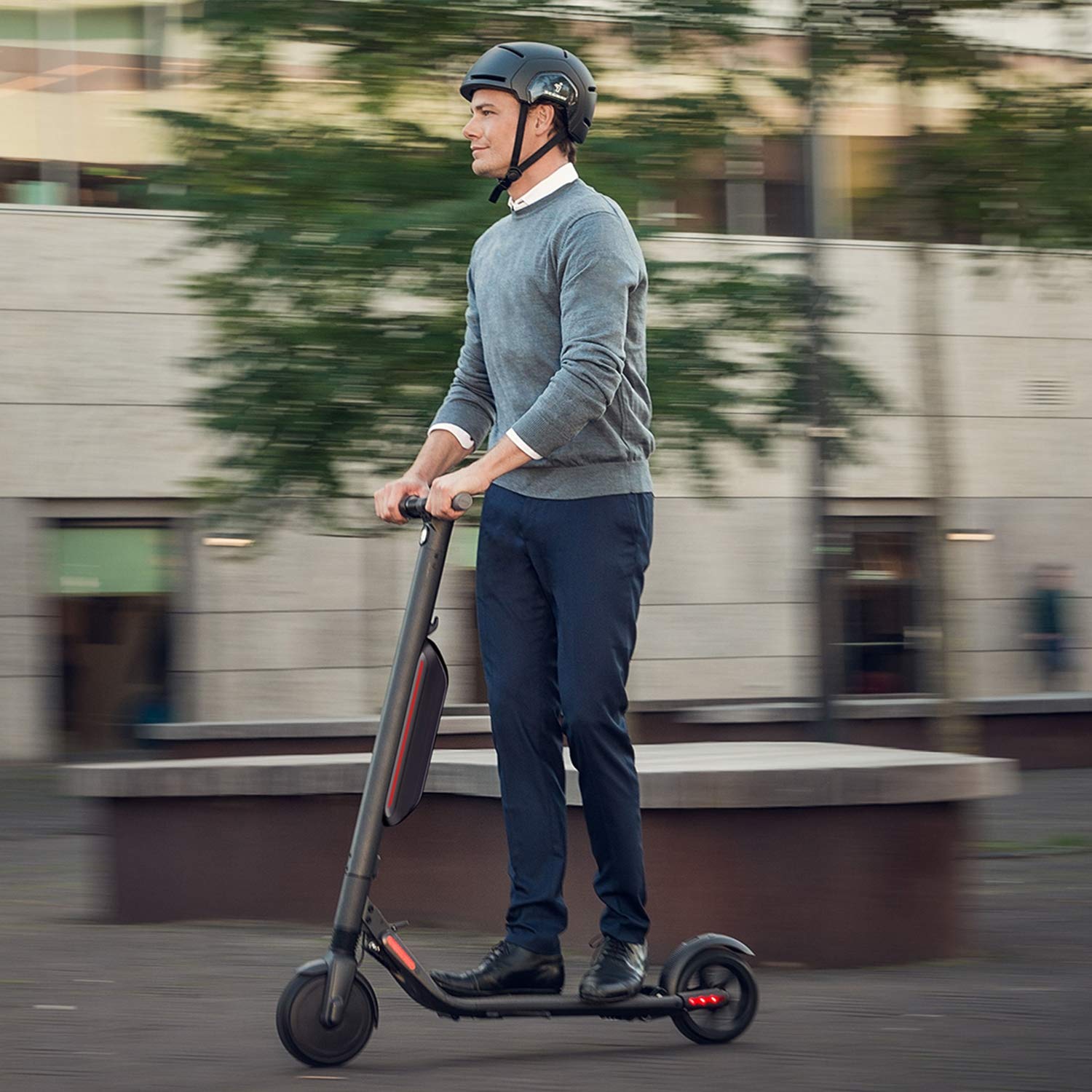 Segway Ninebot ES4 Electric KickScooter- 300W Motor, 28 Miles Range & 19MPH, 8" Solid Non-Pneumatic Tires, Dual Brakes, External Battery, Commuter Scooter for Adults & Teens, Large