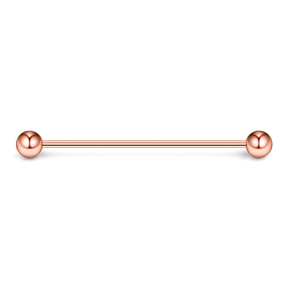 Ruifan 1PC 16 Gauge Industrial Barbell Cartilage Earring Body Piercing Jewelry 1 1/2 Inch(38mm) - Rose Gold
