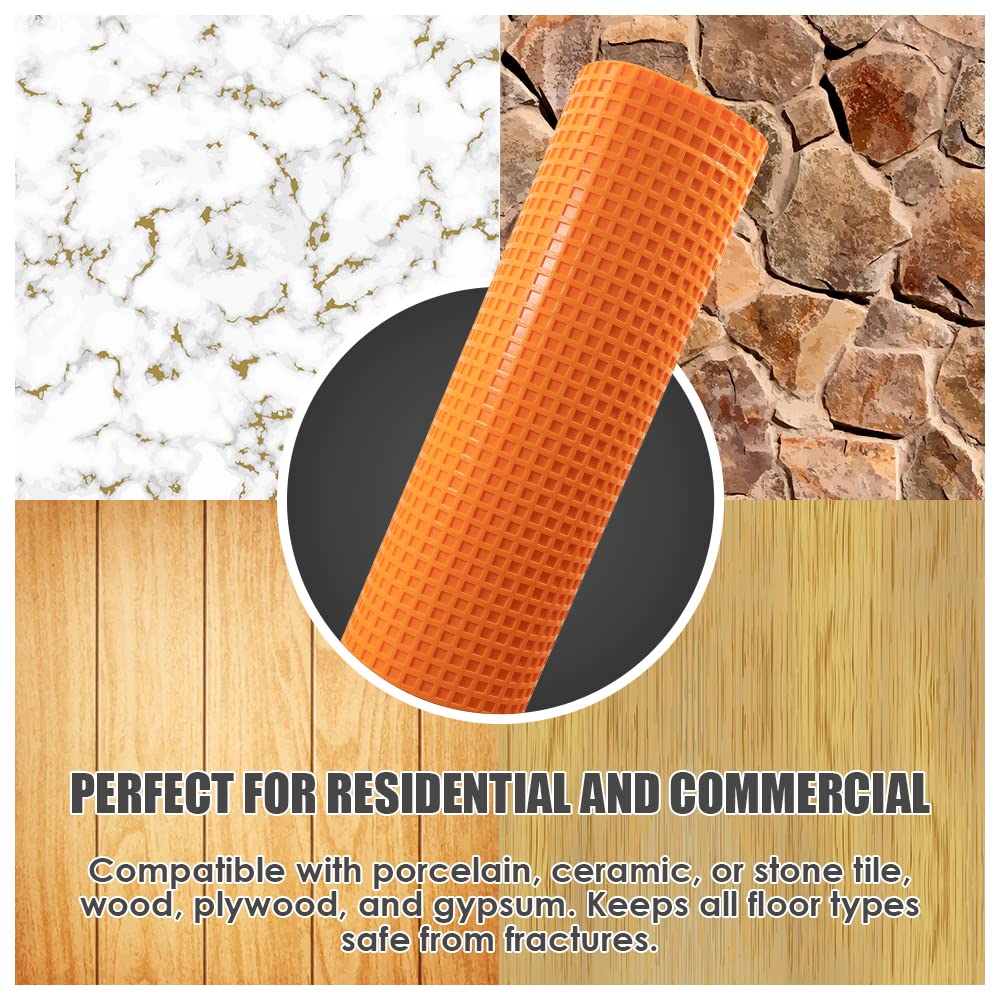 Uncoupling Membrane 1/8” Underlayment – 54 sq. ft. - Waterproofing Tile or Stone Flooring Bathroom, Shower, Sauna, Steam Room Floor – Water Proof & Crack Isolation – Snap Products