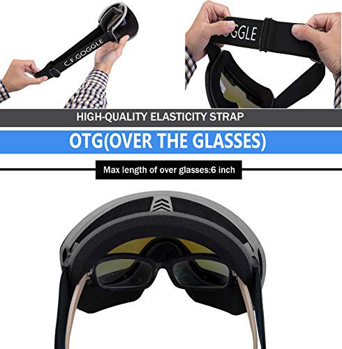 SLTY Ski Goggles Anti-Fog Winter Snowboard Goggle Snowmobile Windproof Dustproof Glasses for Men Women