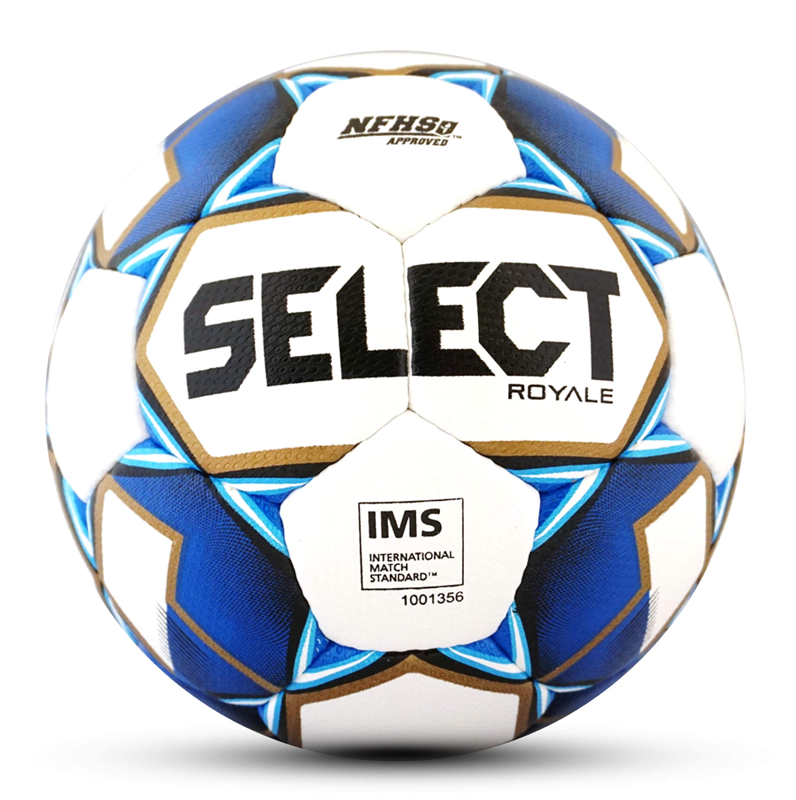 SELECT 2019/2020 Royale Soccer Ball, White/Blue, Size 5