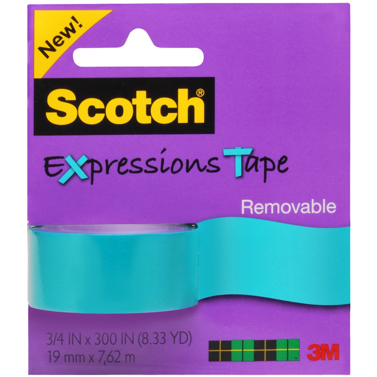 Scotch C214-Blu Scotch Expressions Tape, 3/4" Width, Blue
