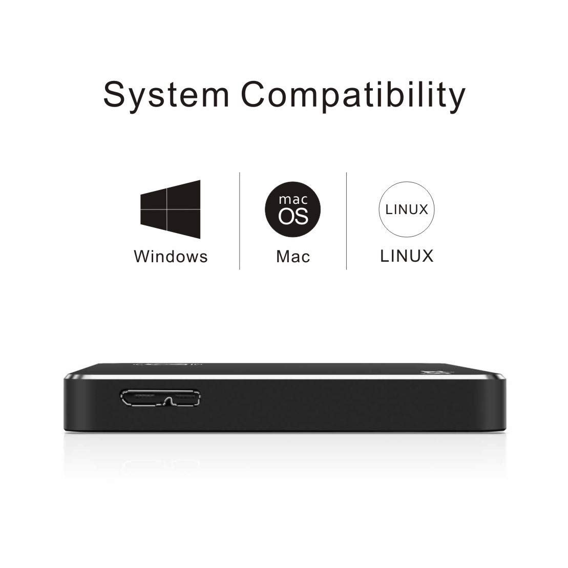 Sengert 2.5" 500GB Ultra Slim Portable External Hard Drive USB3.0 Mobile HDD Storage Compatible for PC, Desktop, Laptop, Xbox One, Xbox 360(Black)
