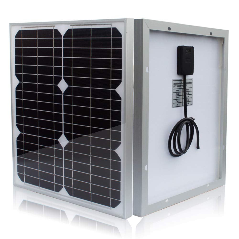 TP-solar Solar Panel Kit 20W 12V Monocrystalline with 10A Solar Charge Controller + Extension Cable with Battery Clips O-Ring Terminal for RV Marine Boat Off Grid System (Renewed)