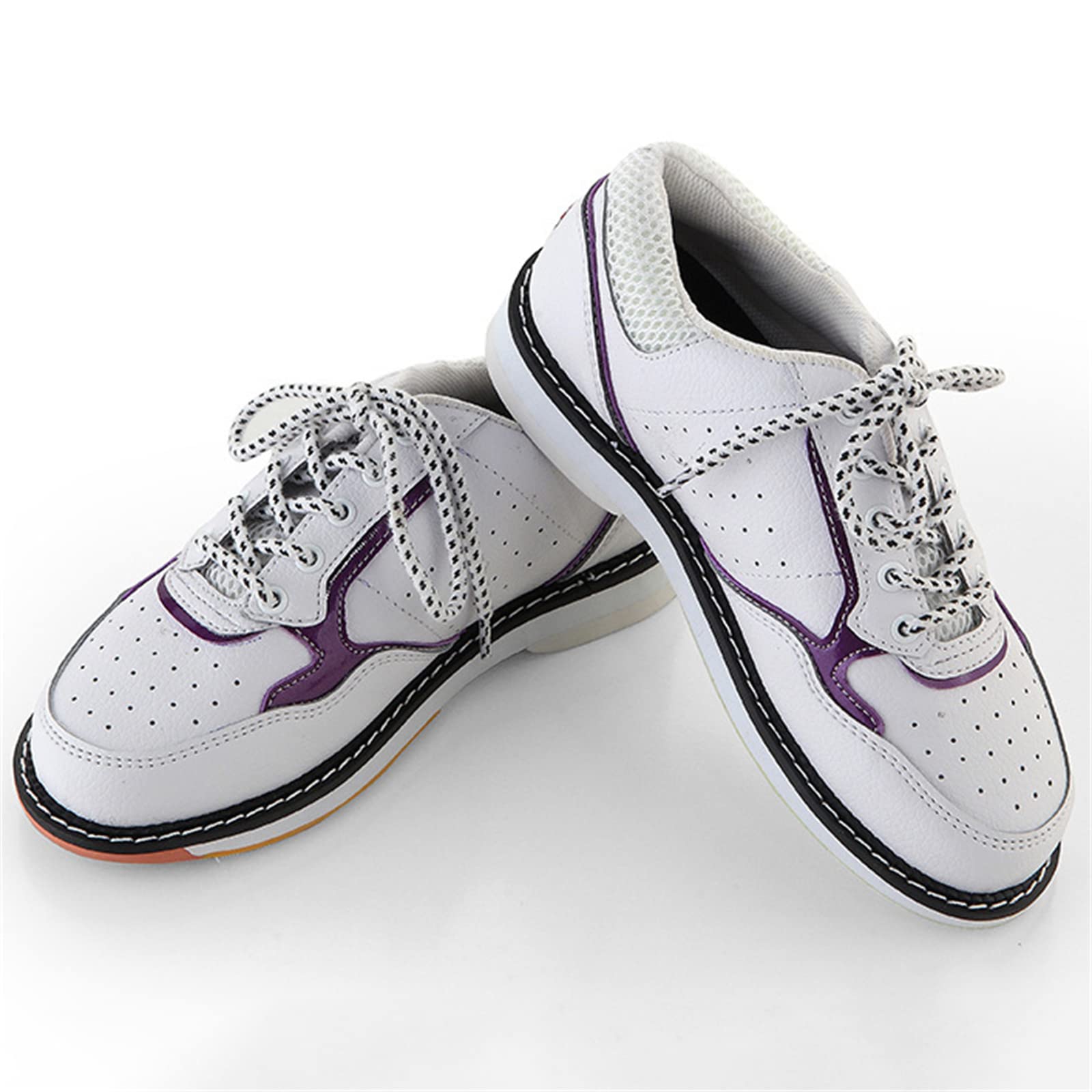 ZHENSI Women's Bowling Shoes Lightweight Breathable Leather Anti-Slip Buffer,White,6.5