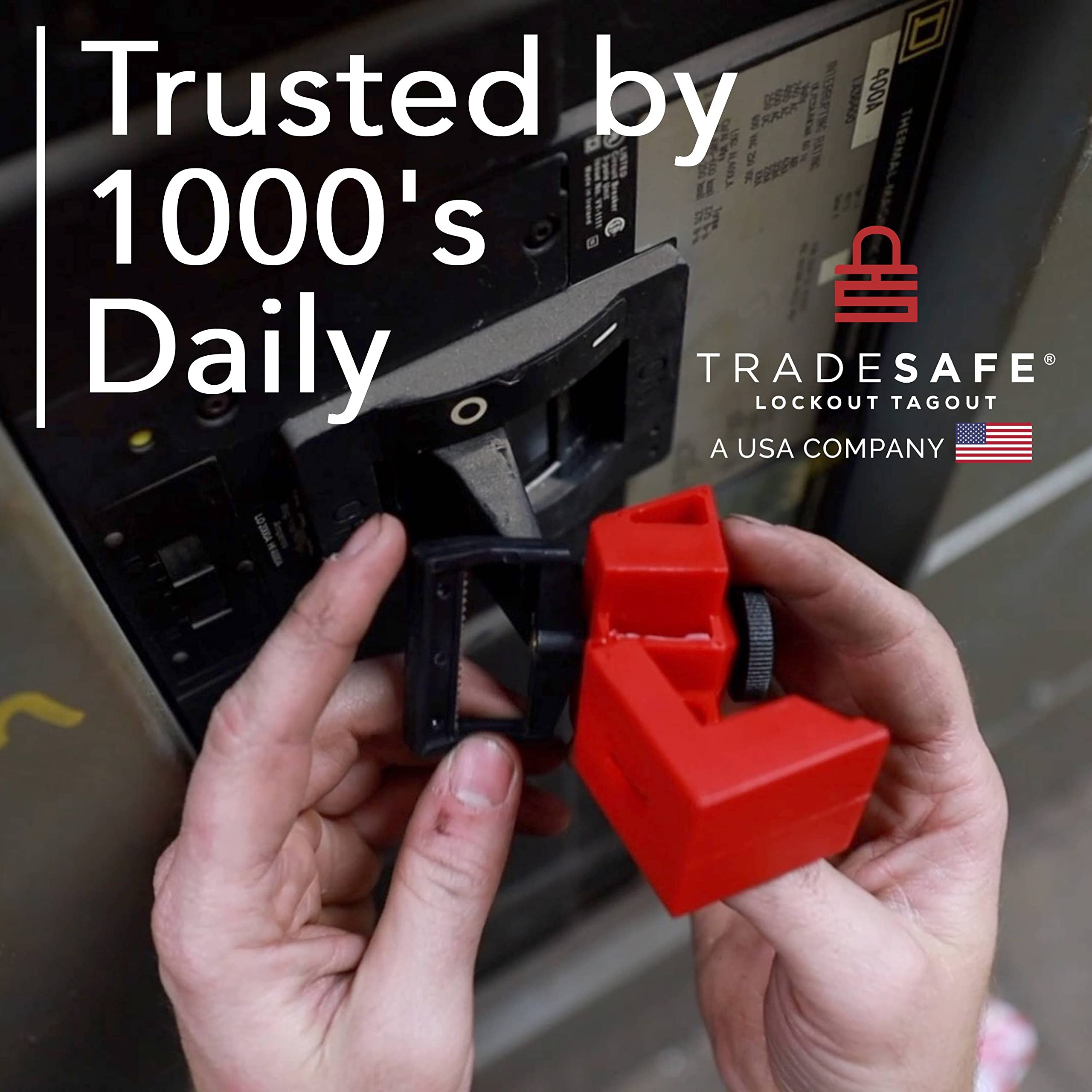 TRADESAFE Circuit Breaker Lockout Device, 3 Pack, 480/600 Volt, Clamp-on Breaker Lock Out Device, OSHA Compliant, Premium Grade, Large