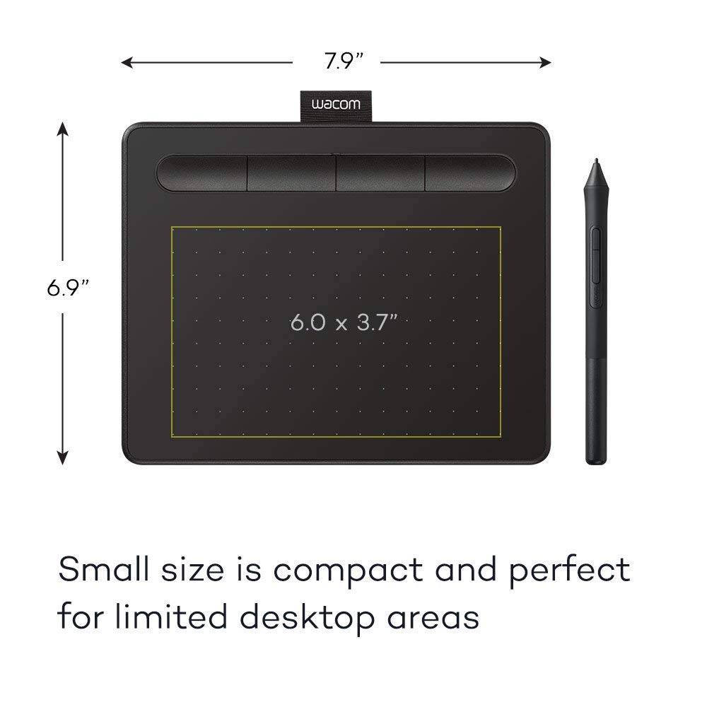Wacom Intuos Creative Pen Tablet - Small, Black (Renewed)