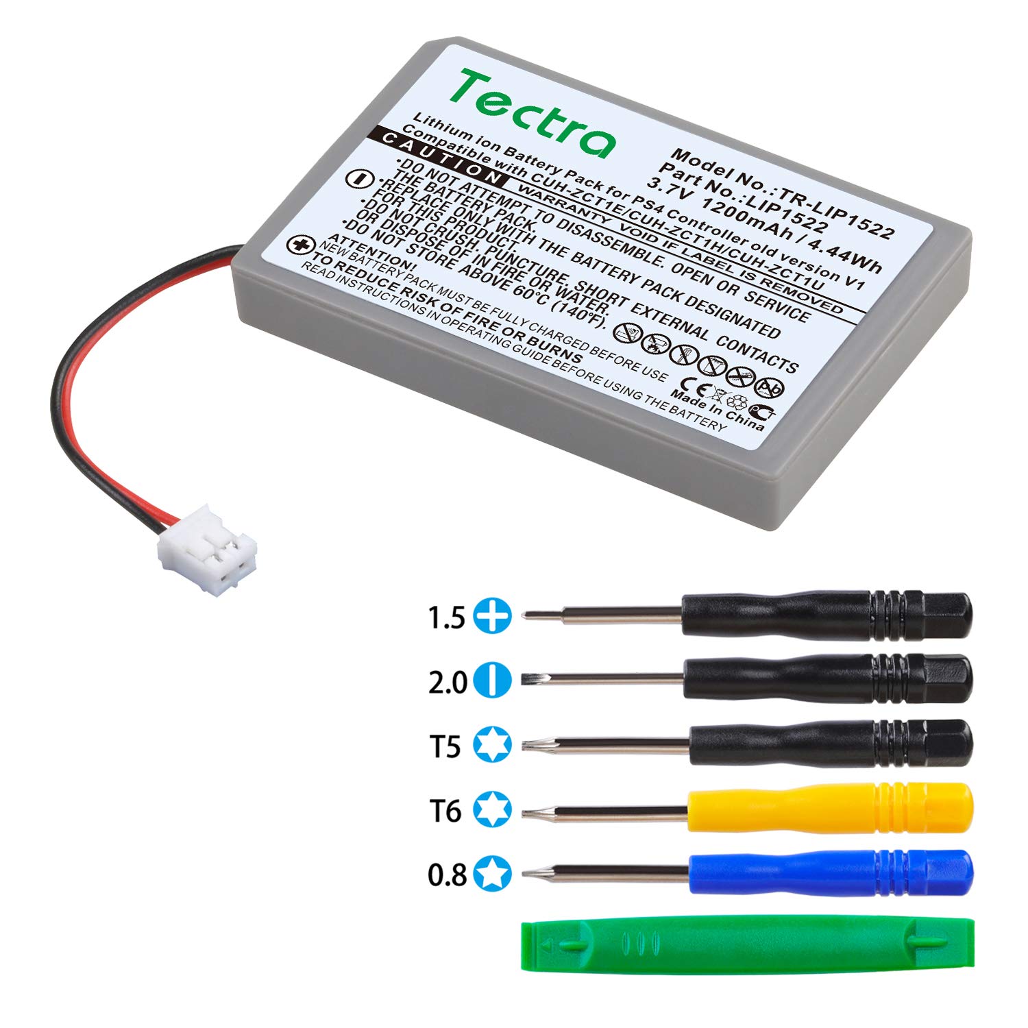 Tectra 1200mAh LIP1522 Replacement Li-ion Battery + Tools for Sony PS4 Playstation 4 Wireless Dual Shock Controller CUH-ZCT1E CUH-ZCT1U
