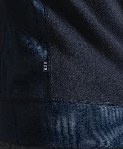Superdry Mens Orange Label Interest Crew Sweatshirt, Slim Fit, Crew Neckline Midnight Blue Grit Size M