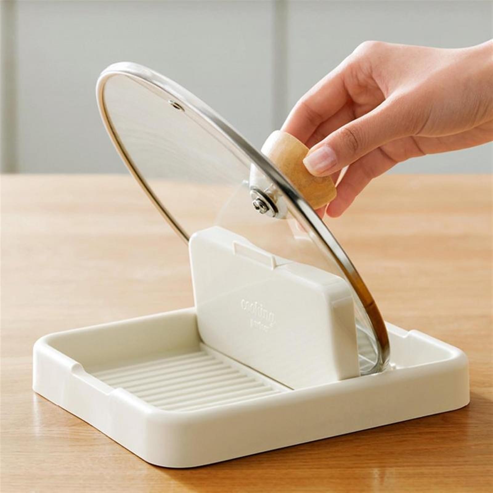 SPICLY Tray Kitchen Pot Lid Holder Soup Spoon Shovel Pan Covers Stand Non Slip Pot (Color : Green)