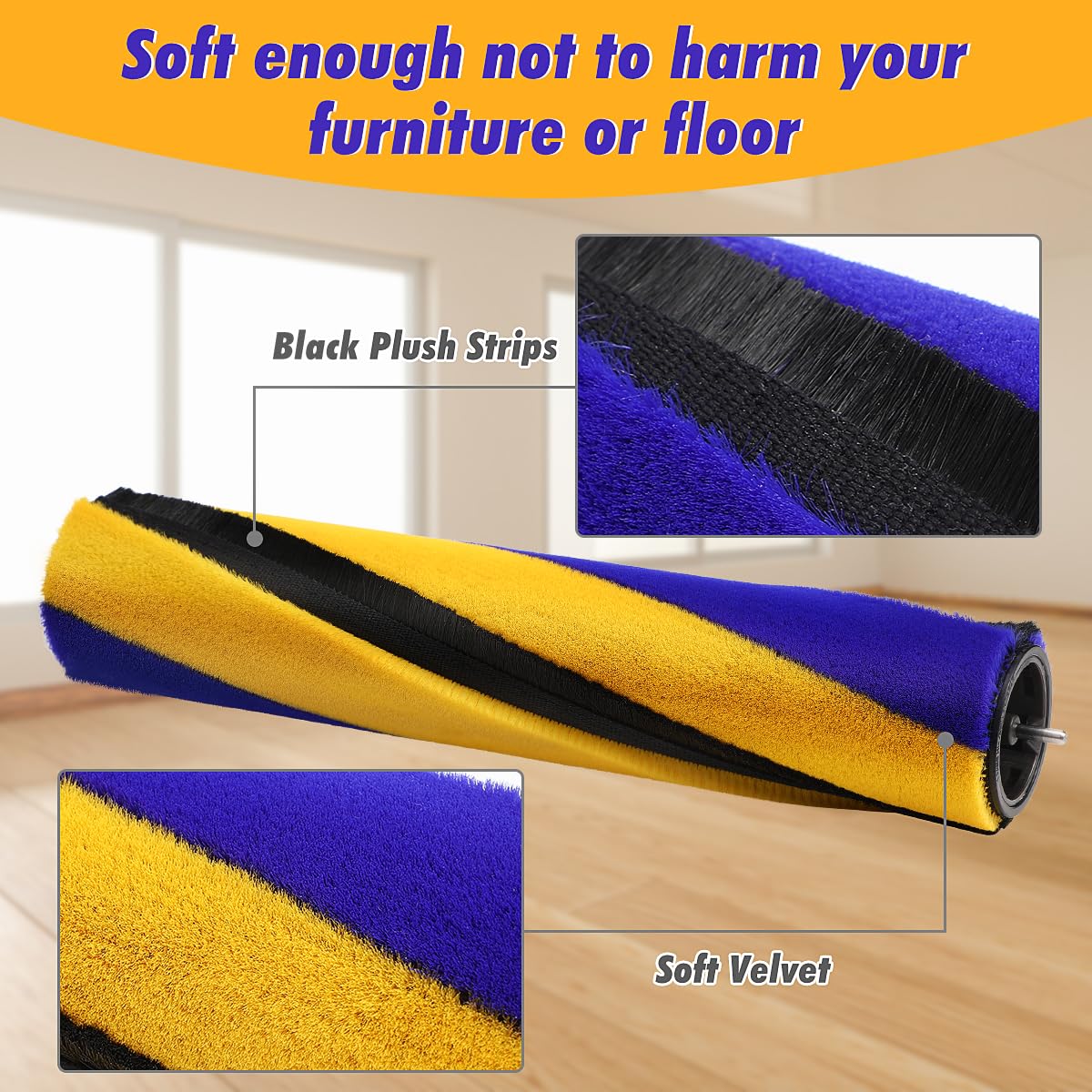 Soft Roller Brush Replacement Compatible with Dyson V8 Slim V10 Slim V12 Detect Slim V15 Detect Slim, Roll Bar Vacuum Attachments Cordless Vacuum Cleaner Head Brushroll Cleaner Part No.971634-01