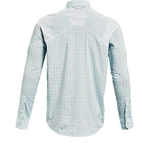 Under Armour Tide Chaser 2.0 Plaid Fish Long Sleeve T-shirt, White (104)/Summer Lime, Medium