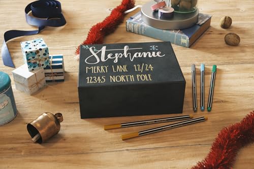 STABILO Metallic Premium Felt Tip Pen Pen 68 Metallic - Tin of 6 - Assorted Colours