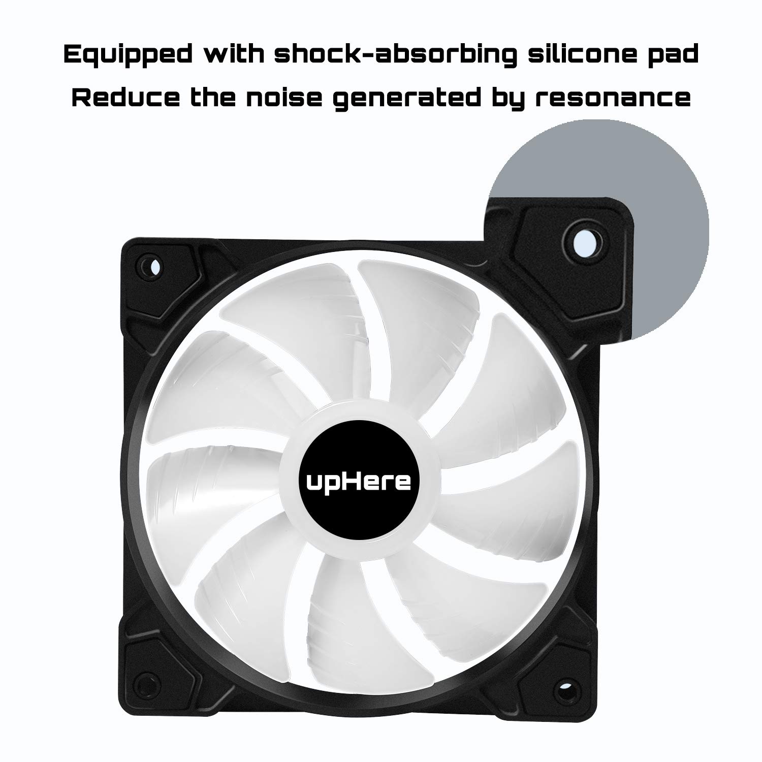 upHere 120mm 3-Pin High Airflow Long Life Red LED Case Fan for PC Cases, CPU Coolers, and Radiators 3-Pack,SR12-RD3-3-US