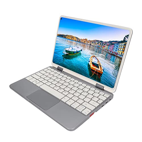 VINGVO 10.8 Inch 2 in 1 Laptop, 360 Rotatable FHD Screen Touch Screen Efficient Laptop 100-240V with Touch Pen Keyboard for Home (8+1TB US Plug)