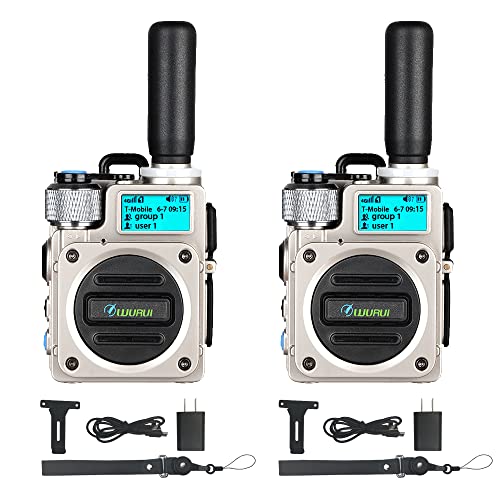 Wurui TXQ G6 Global-ptt 4G POC walkie Talkie for Adults Long Range intercom 1000 Miles Distance Network Two Way Radio (2blackwithCard)