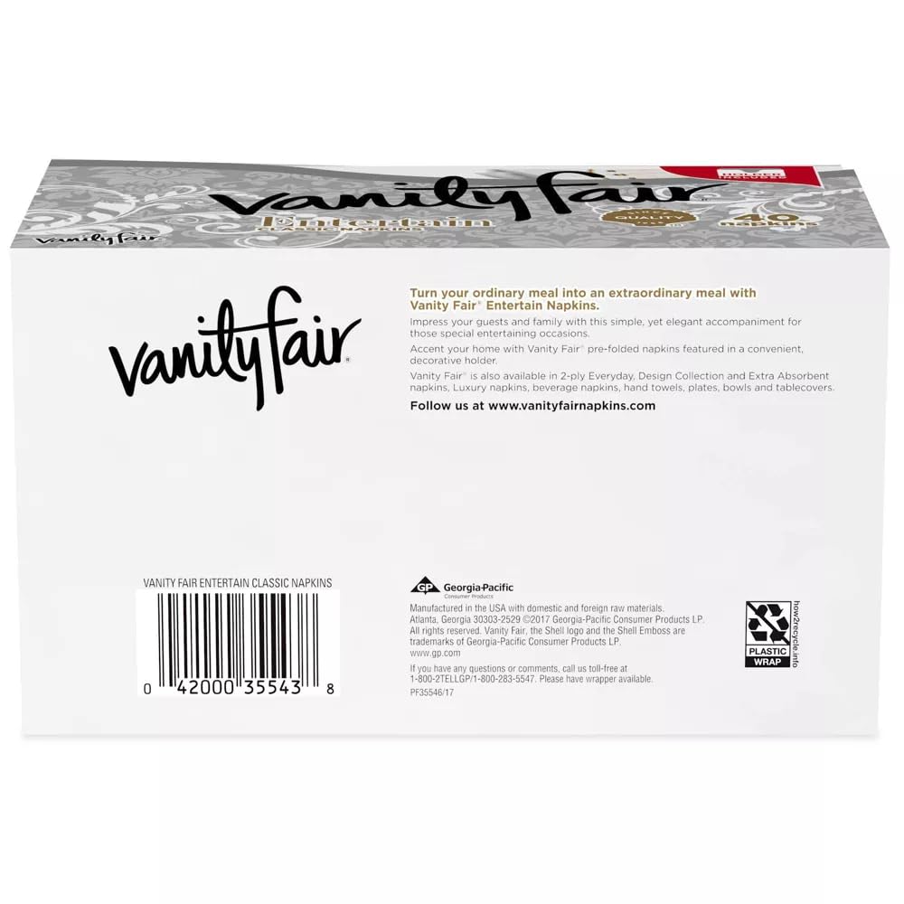 Vanity Fair Entertain Classic Napkins 2 pack (40 ct)