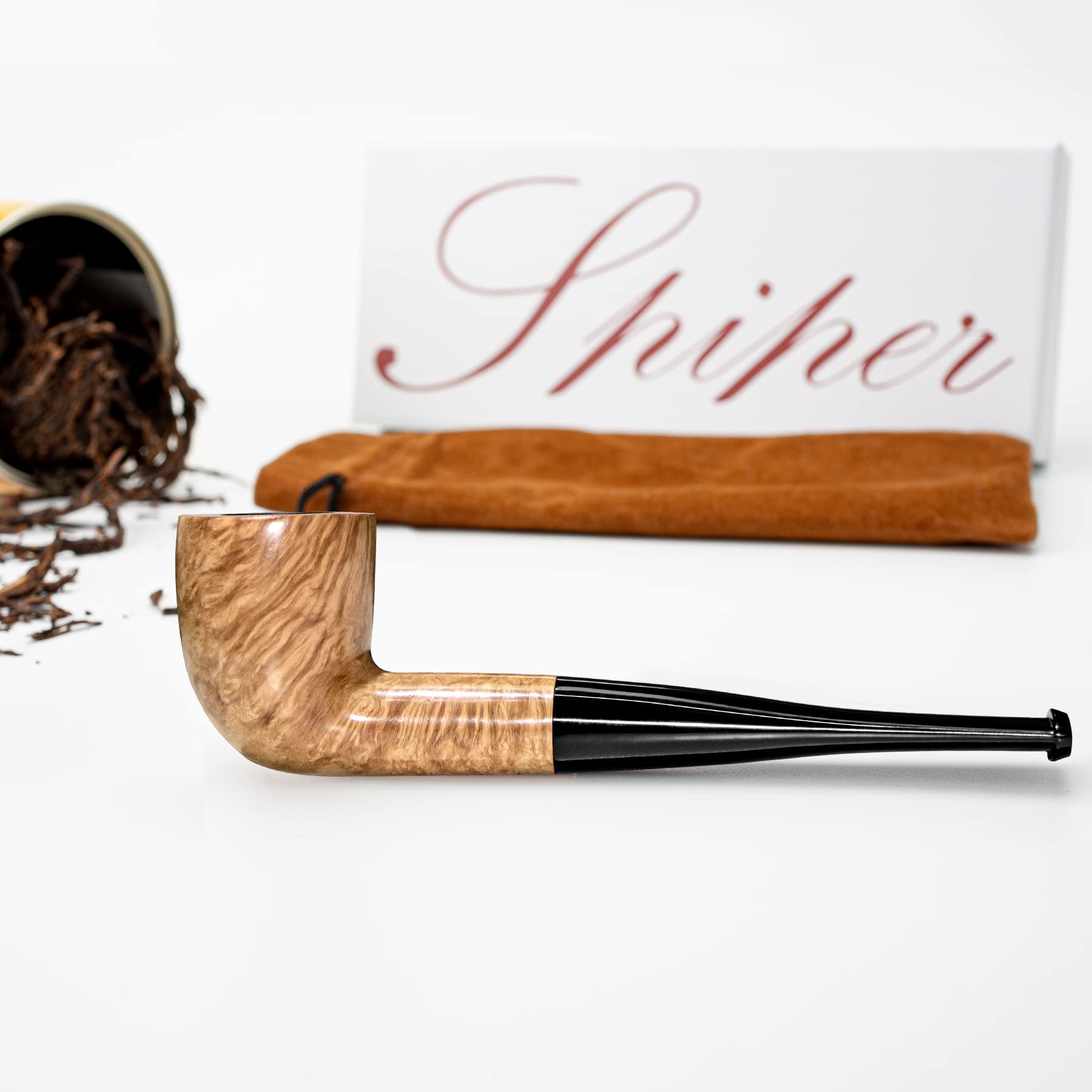 SPIPER smooth Briar Zulu Tobacco Straight pipe, 100% Quality Handmade pipe with smooth Acrylic Stem, Beginner Pipe,Great Gift for Father,friends (Light Brown)
