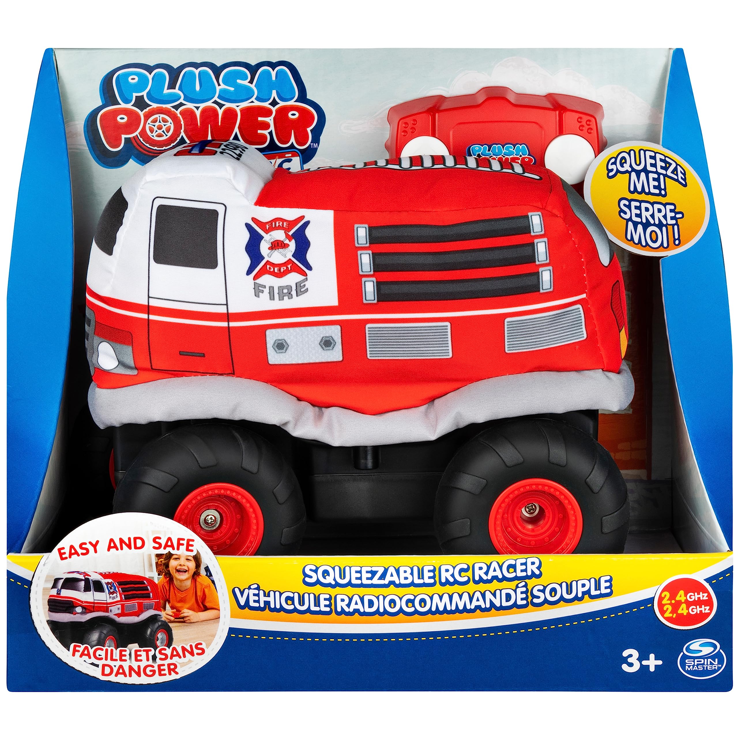 Spin Master Plush Power RC, Remote Control Fire Truck with Soft Body and 2-Way Steering, for Kids Aged 3 and up