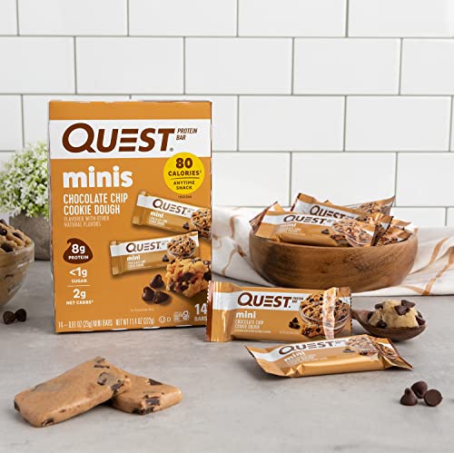 Quest Nutrition Mini Protein Bars Bundle, Chocolate Chip Cookie Dough and Cookies & Cream, High Protein, Low Carb, Keto Friendly, 14 Count Each