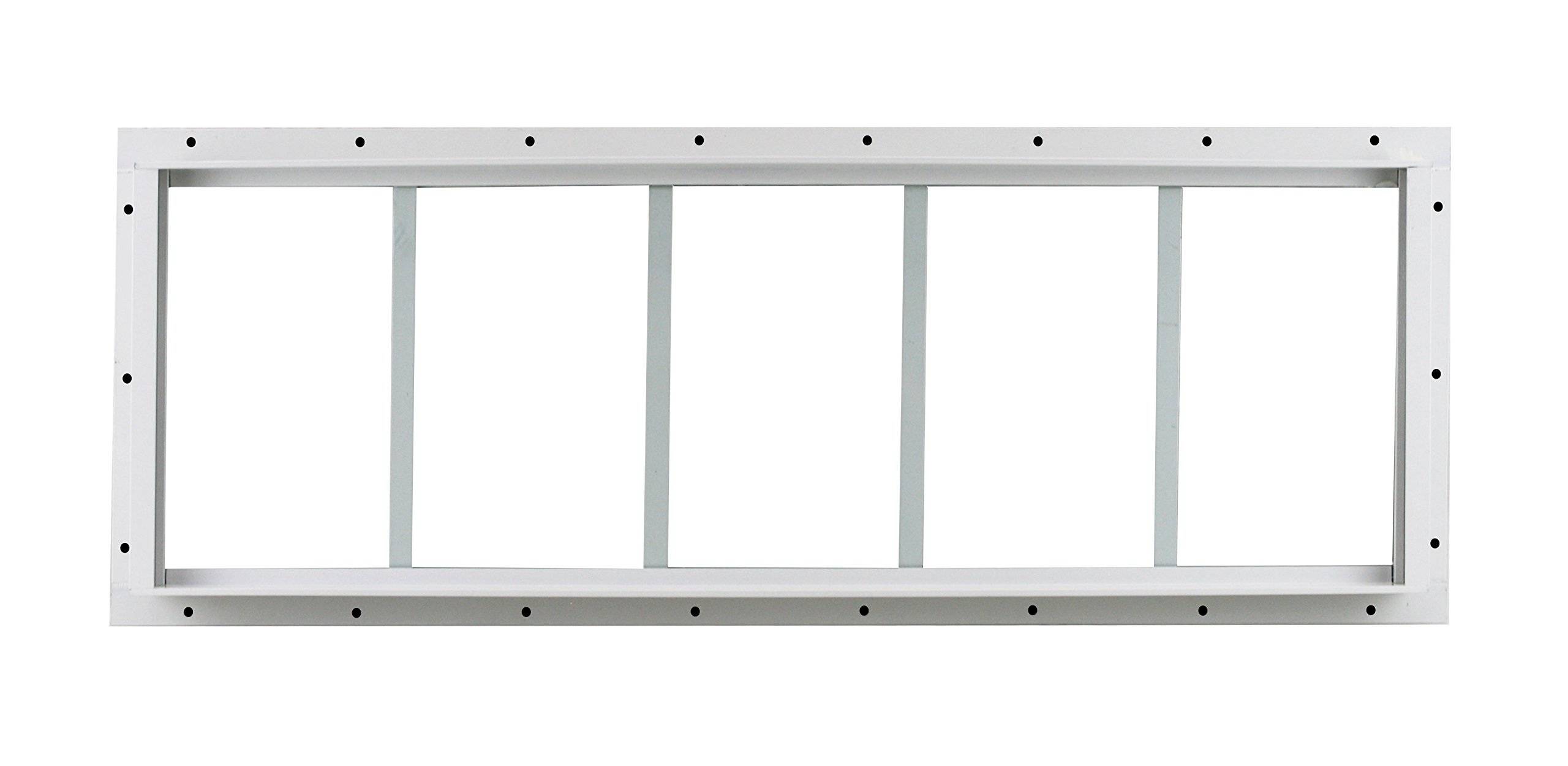 USA Made Shed Transom Window 10" x 30" White Flush Tempered Glass