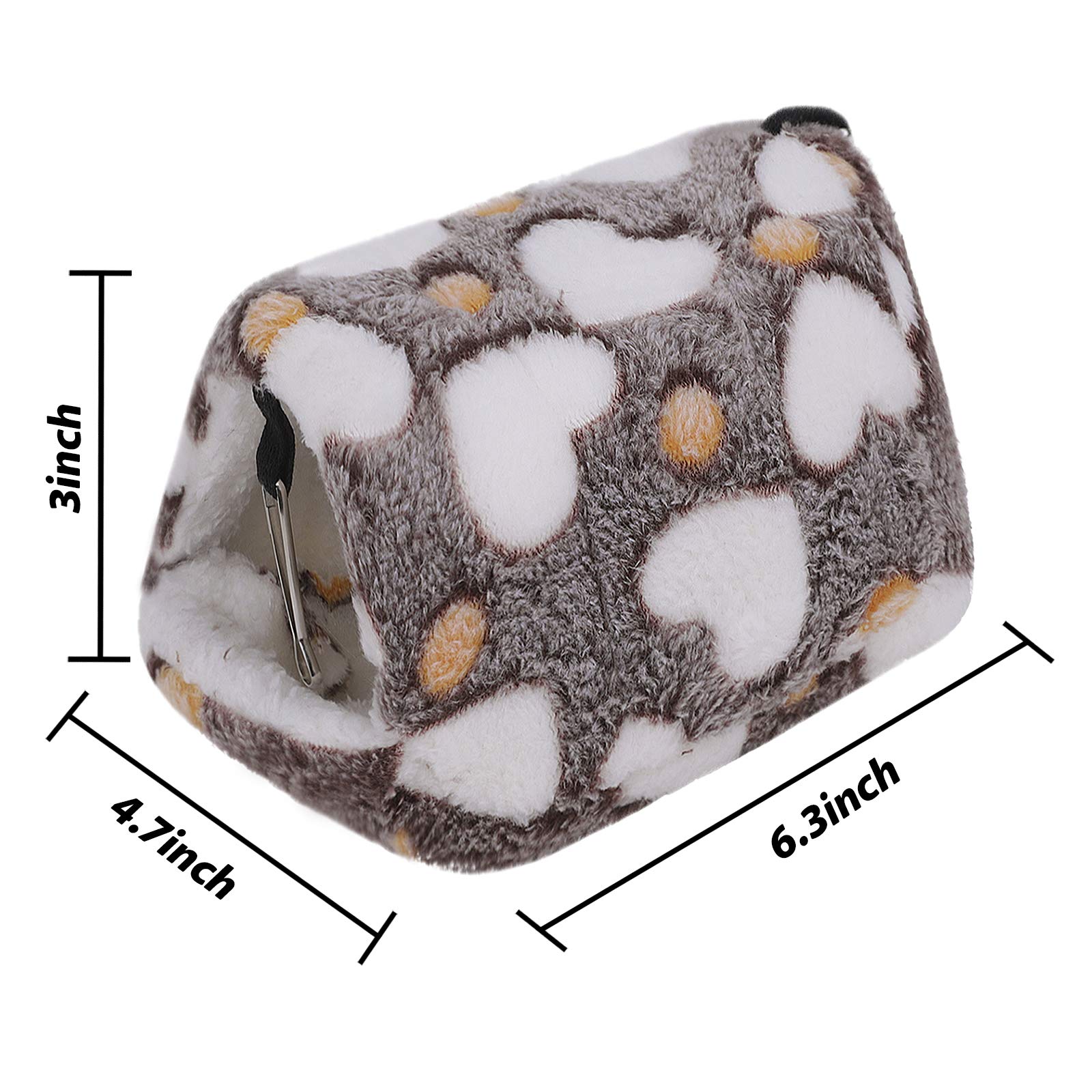 RONGXG Fluffy Warm Bird Nest House Winter Parrot Hanging Hammock Cage Tent Plush Hut Hideaway Cute Guinea Pig Hamster Cave Small Animal Sleeping Bed for Gerbil Parakeet Squirrel Hedgehog, Medium
