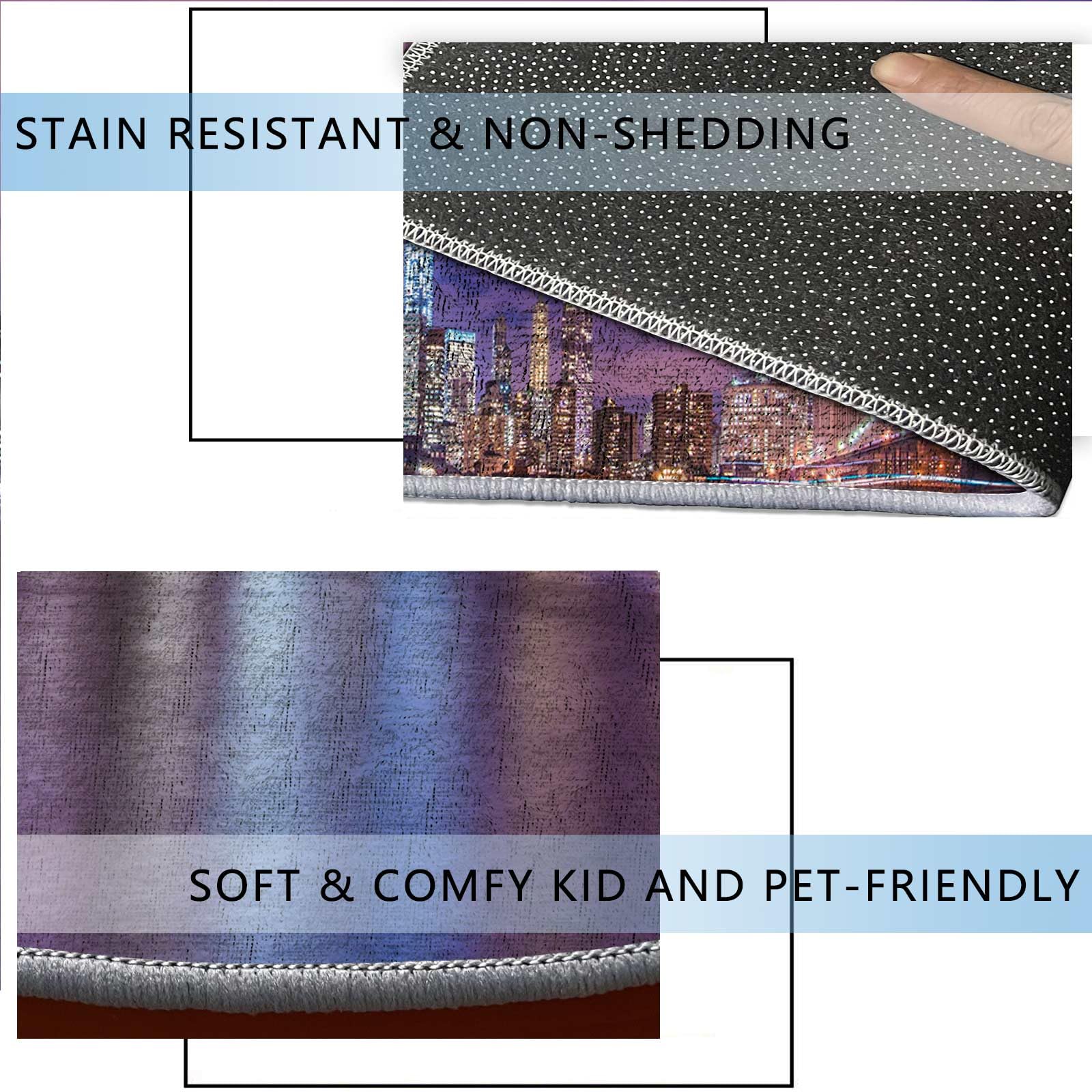 Round Chair Mat for Carpeted Floor Modern Premium Floor Protector Mat Violet Purple Non-Slip Floor Mats Office Rug Floor Protectors 4 FT
