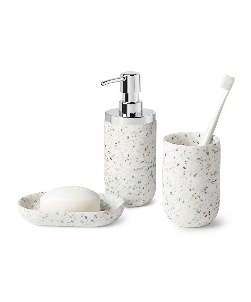 Umbra 1014019-1180 Junip Bathroom Accessories Tumbler-Modern Resin Holder and Organizer, Perfect for Holding Toothbrushes, Make-up Brushes and More, Terrazzo