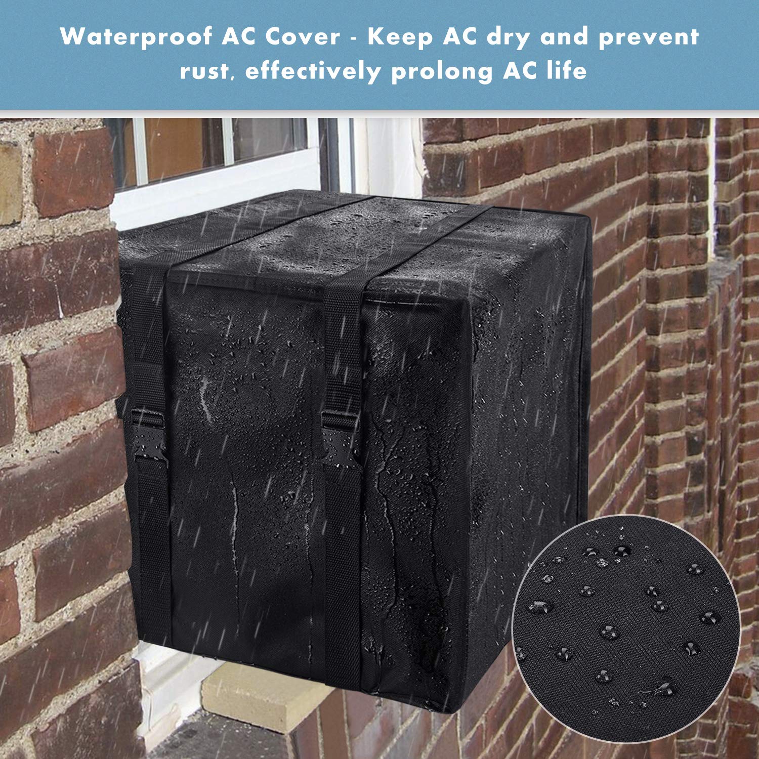 UNUN Window Air Conditioner Cover Outdoor ,AC Unit Covers for Outside Fits up tp 27.5W x 19H x 25D inches