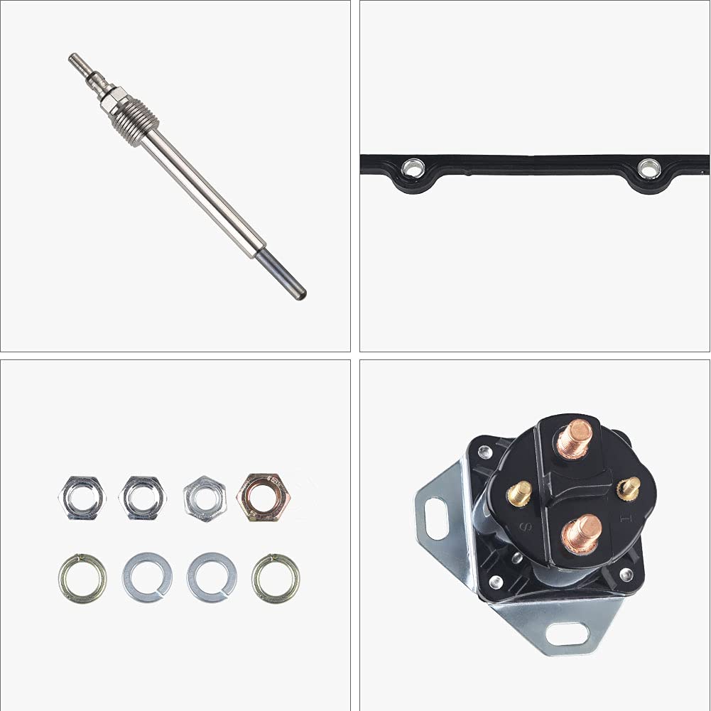 WMPHE Compatible with 2 Valve Cover Gaskets + Inner Injector Glow Plug Harness with Relay + 8 Glow Plugs Ford F250 F350 E250 E350 Diesel Powerstroke 7.3L 1999 2000 2001 2002 2003, OEM F81Z-6584-AA