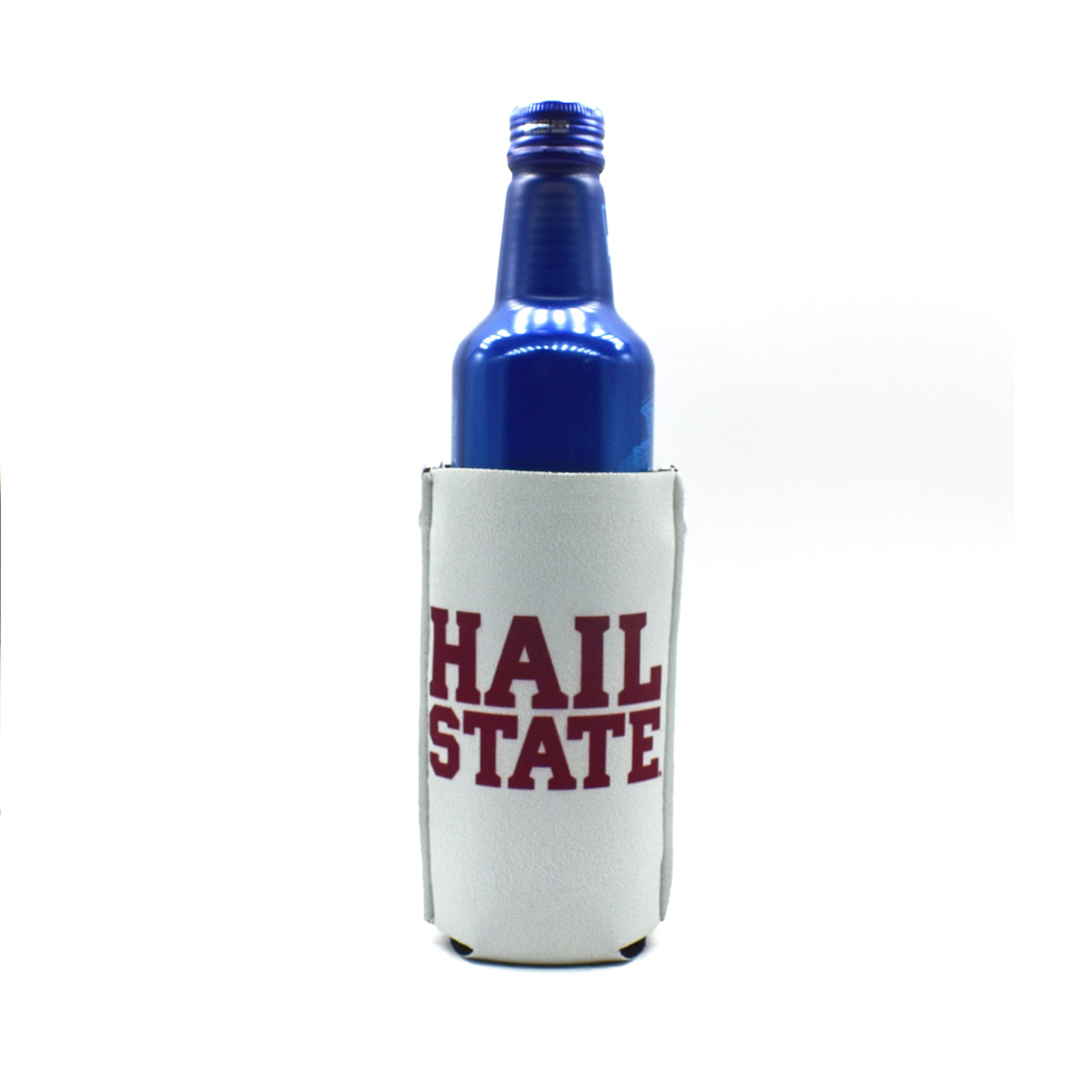 ZipSip NONMAGNET- MSU Adjustable All-In-One Coozie with Zippers for Cans, Bottles, Slim Cans, Pint Glasses, Party Cups β Can Cooler - Insolated Neoprene Sleeve - MSU Bulldogs Light Gray, Large