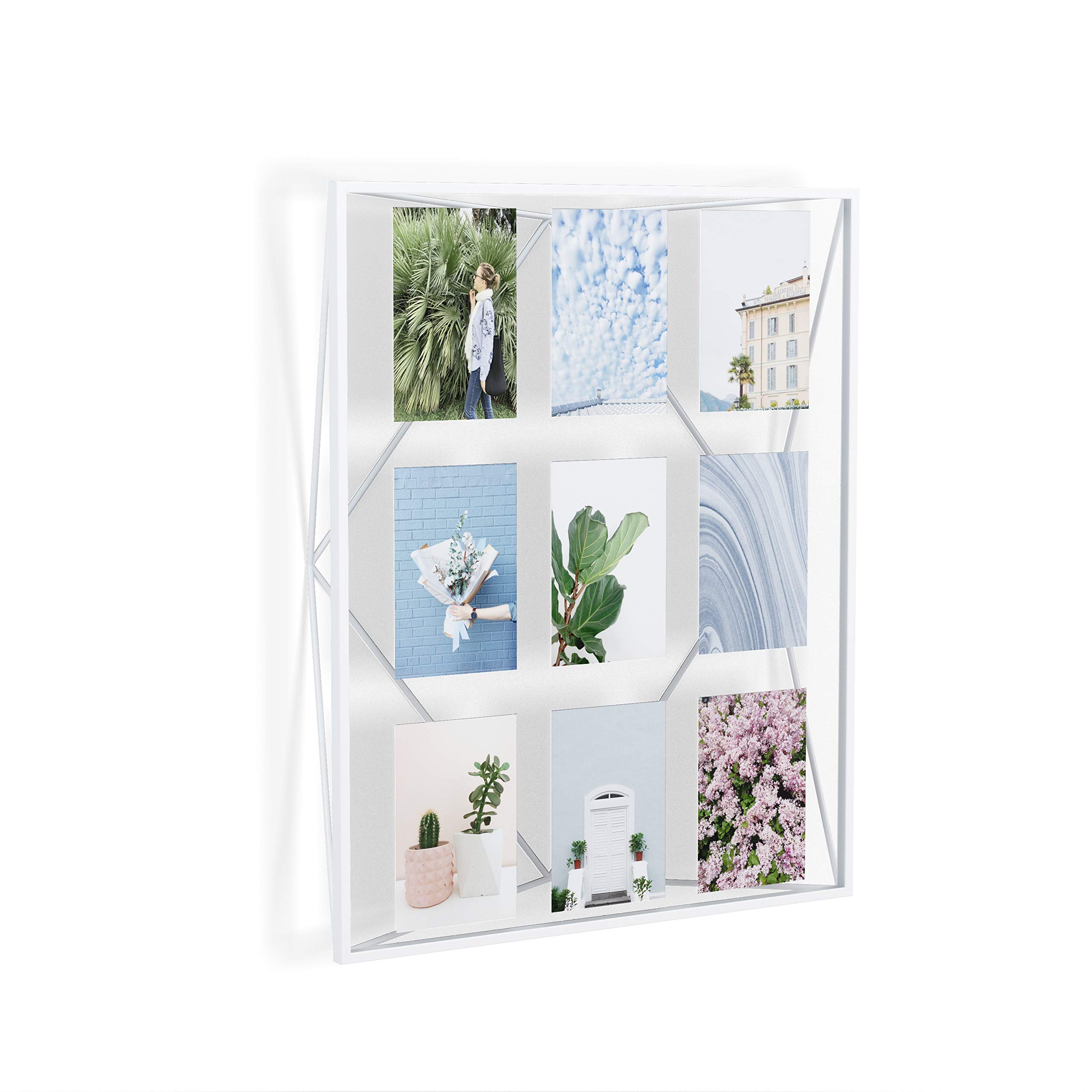 Umbra, White Prisma Gallery Frame – Floating Wall or Desk Photo Display for Pictures, Art, Illustrations, Graphic Text & More, Metal (1013500-660)