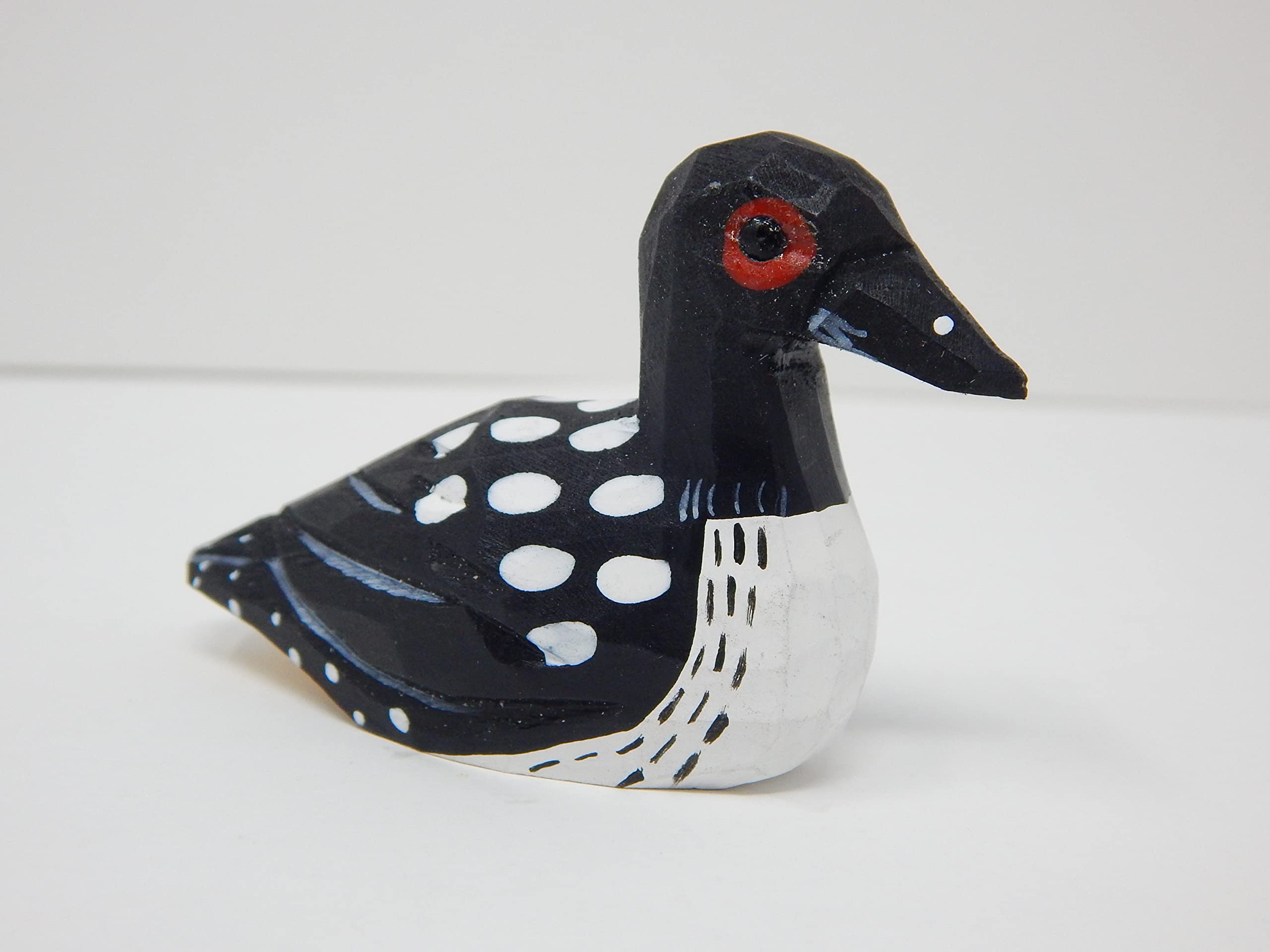 Selsela Common Loon Wooden Figurine Small Animal Garden Statue Carving Decoration Small Animals