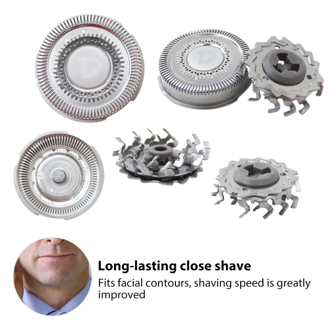 SH90 Replacement Heads for Philips Norelco Shaver Series 9000 ,Series 8000 & 8950,MultiPrecision Blades, Easy Cut and Installation.