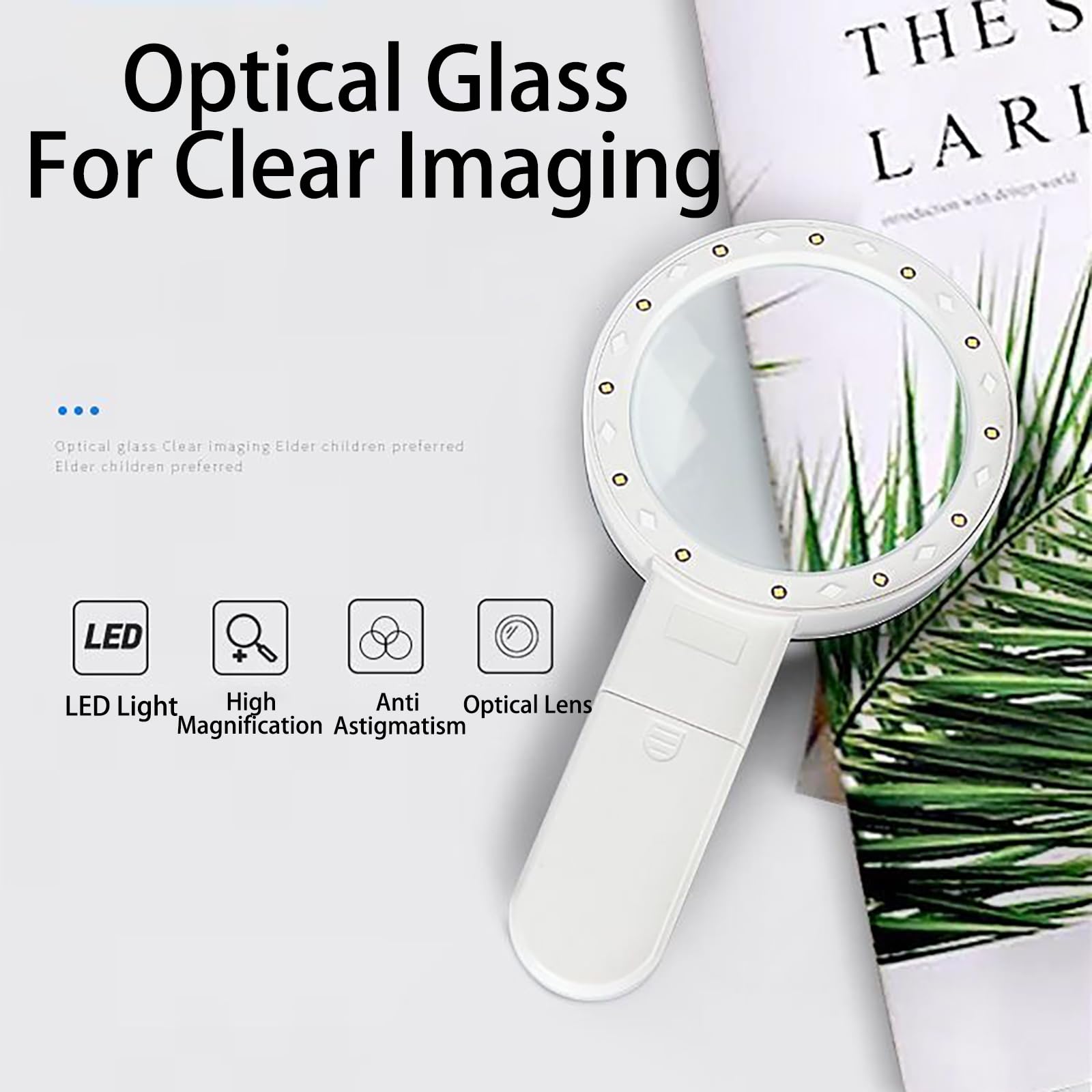 TWINBOSTER Magnifying Glass with Light, Magnifier 20X Handheld Illuminated Lighted Magnifier with 12 LED Lights for Seniors Reading, Stamps, Map,Repair, Observe Plants,Inspection, Macular Degeneration