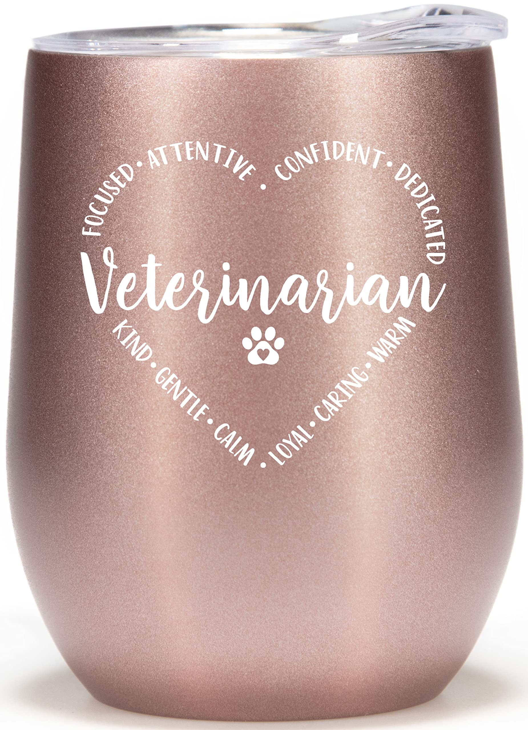 VIOLET & GALE Veterinary Gifts for Women - 12oz Tumbler Cup Wine Glass - Beautiful Veterinarian Coffee Mug for Vet Students, Vet School Graduation Gift