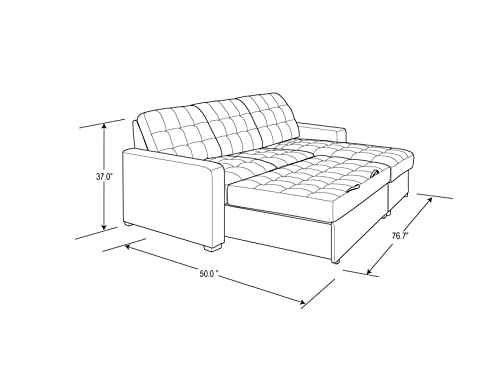 Serta Dreamlift Bakersfield Sectional Sofa Bed, Steel Grey