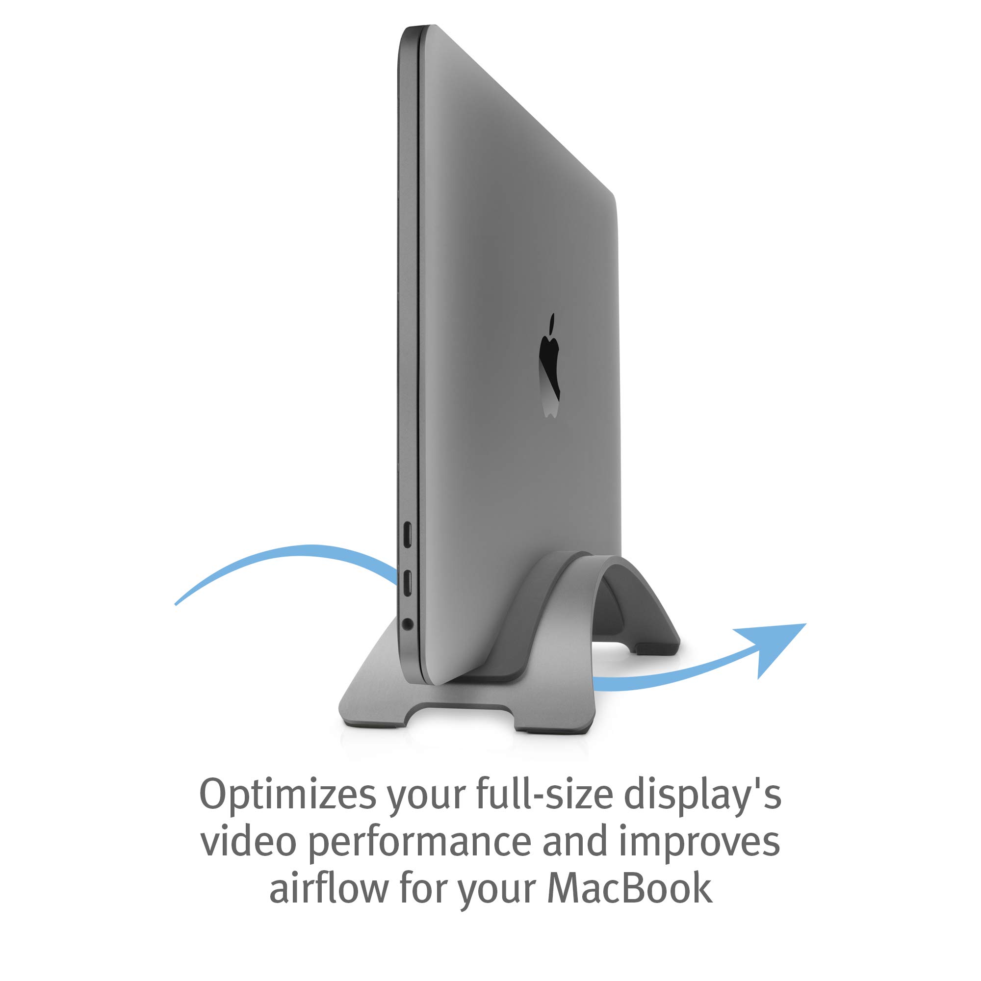 Twelve South BookArc for MacBook | Space-Saving Vertical Stand to Organize Work & Home Office for Apple MacBooks, Now Compatible with M1 MacBooks* (Space Grey)