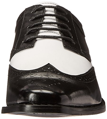 Stacy Adams Men's Tinsley-Wingtip Oxford, Black/White, 15 M US