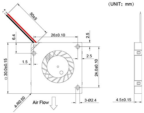 Wathai 3004 30mm x 30mm x 4mm 5mm High Speed 5V Fan DC Brushless Micro Blower Fan